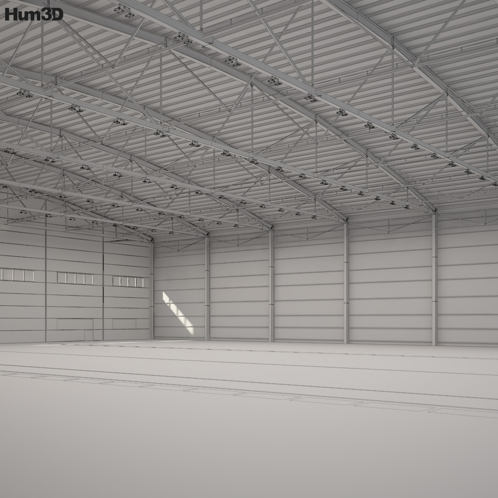 Aircraft hangar 3D model - Download Infrastructure Buildings on ...