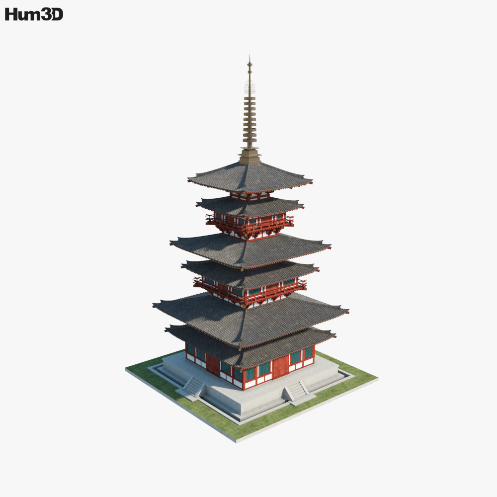 Pagoda of Yakushiji Temple 3D 모델 - 다운로드 건축물 on 3DModels.org
