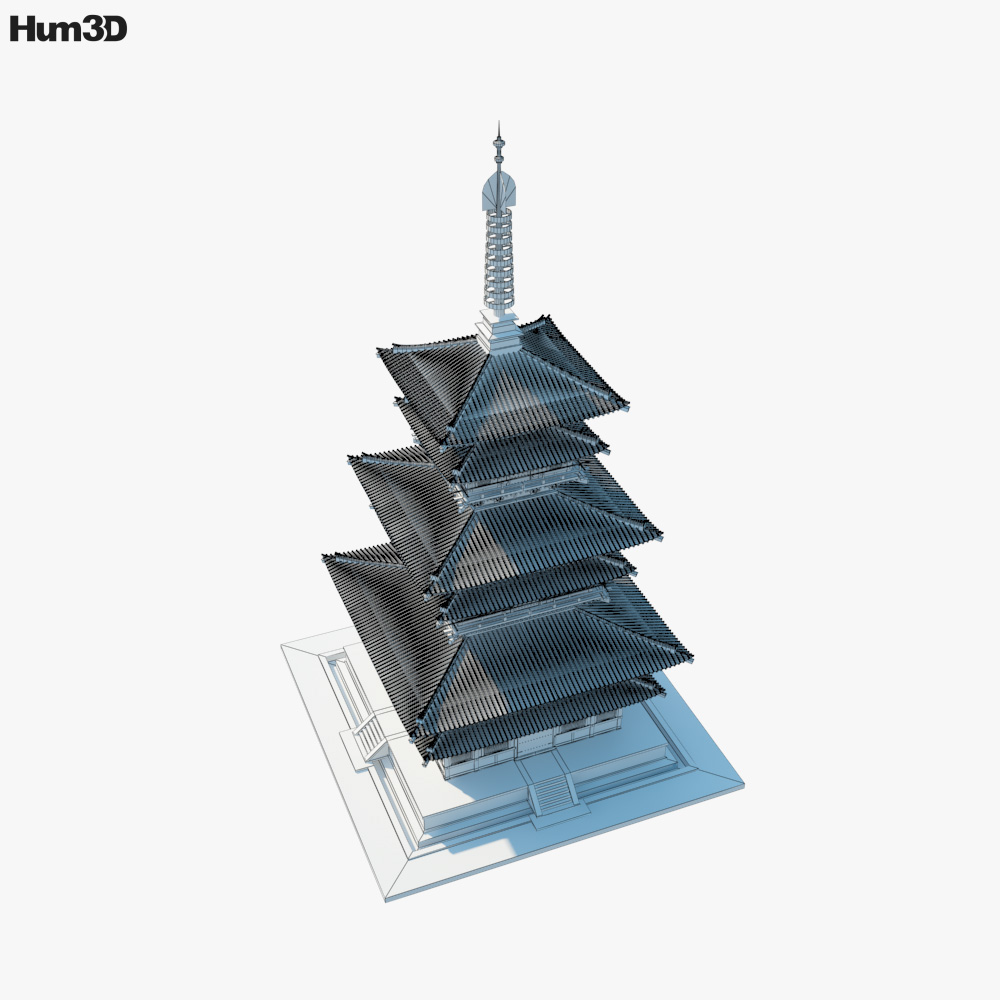 Pagoda of Yakushiji Temple 3D model - Download Buildings on 3DModels.org