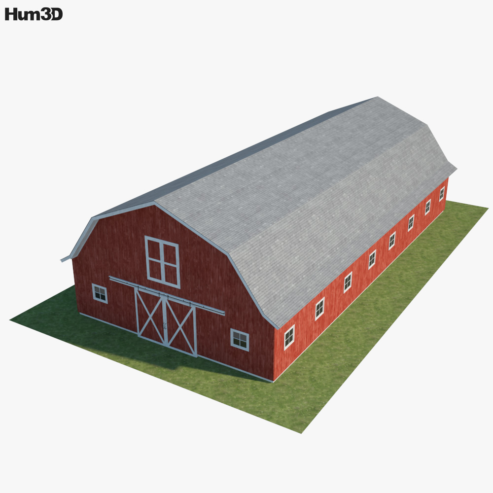 Barn 3D model - Download Infrastructure Buildings on 3DModels.org