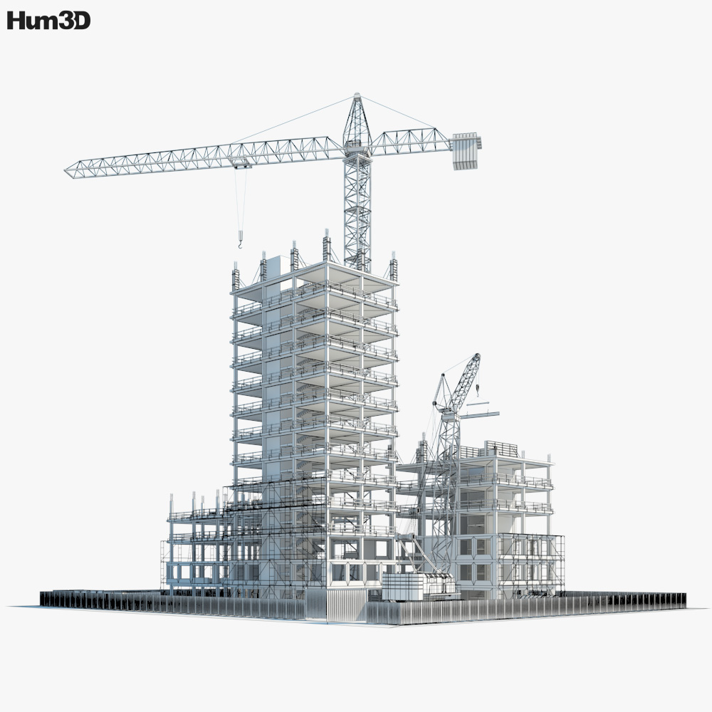 Building Construction site 3D model - Download Infrastructure Buildings ...
