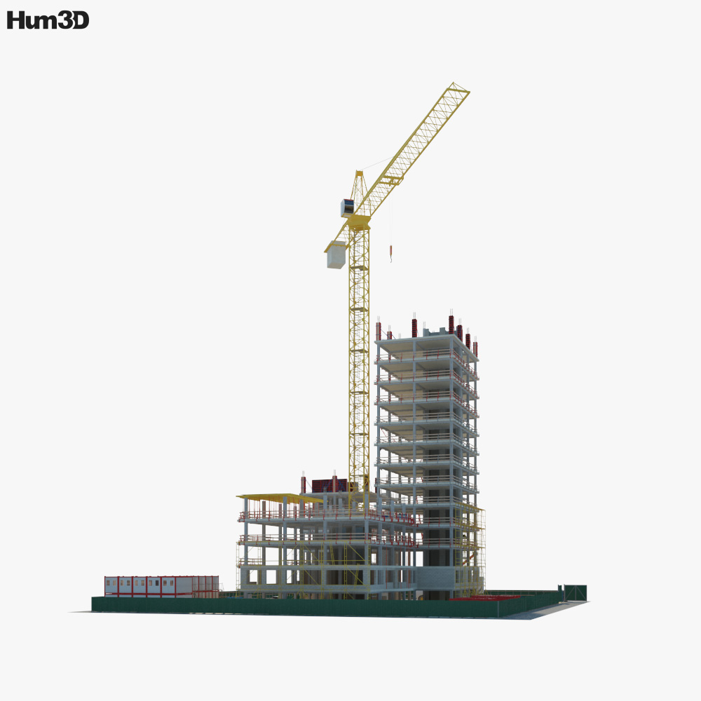Building Construction site 3D model - Download Infrastructure Buildings ...