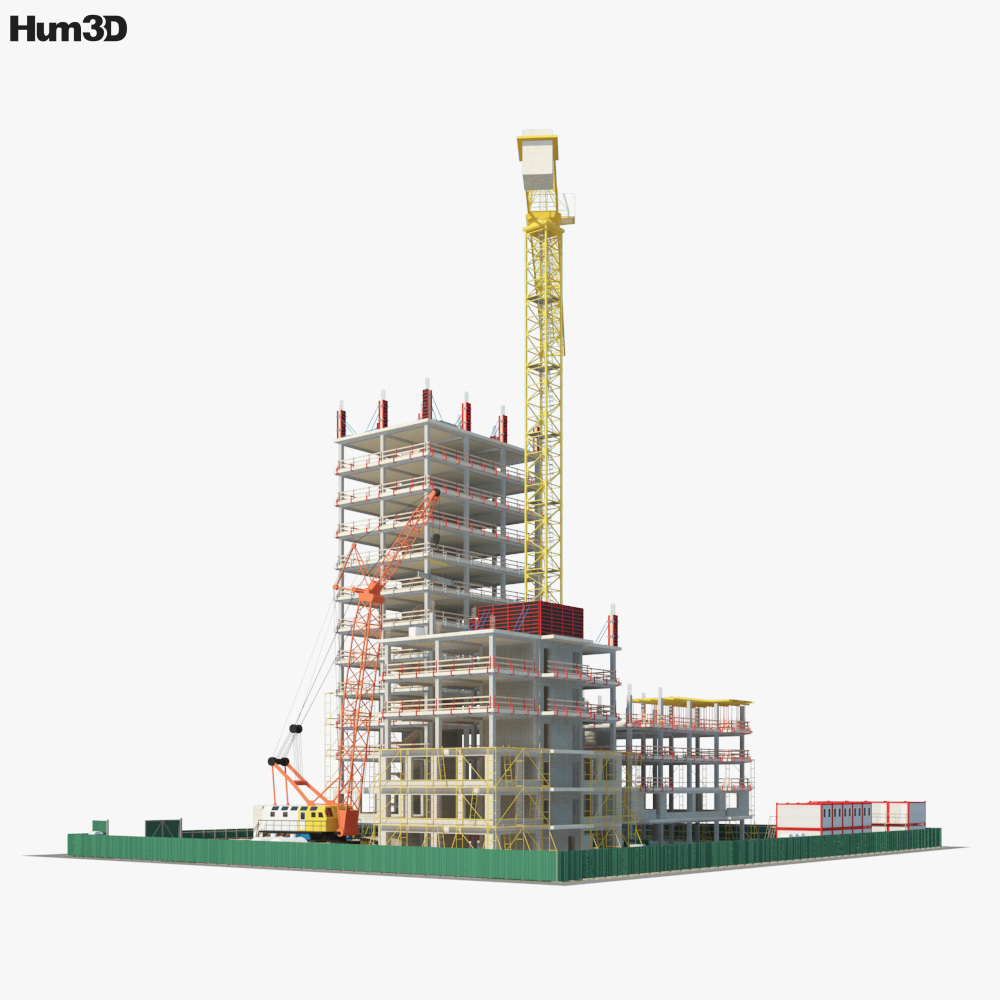 Building Construction site 3D model - Download Infrastructure Buildings ...