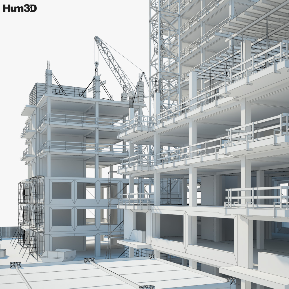 Building Construction site 3D model - Download Infrastructure Buildings ...