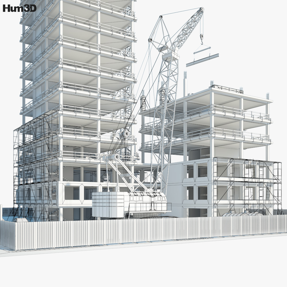 Building Construction site 3D model - Download Infrastructure Buildings ...