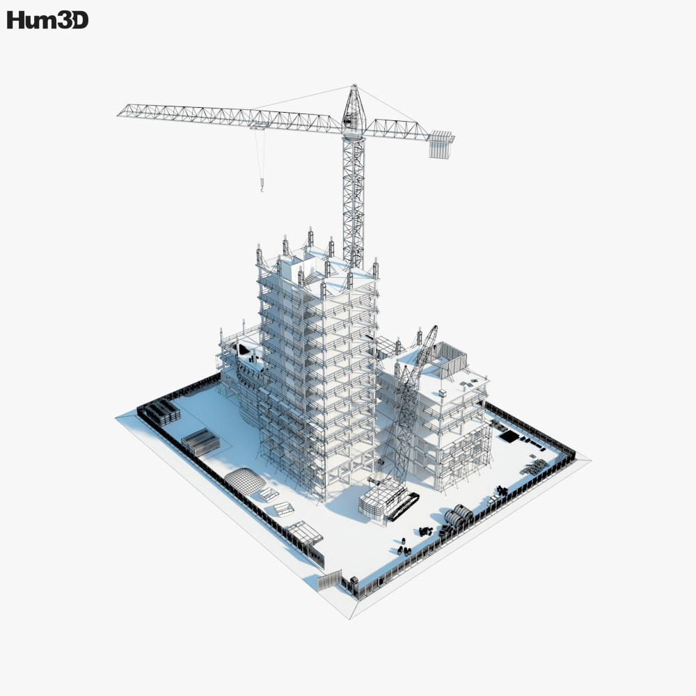 Building Construction site 3D model - Download Infrastructure Buildings ...