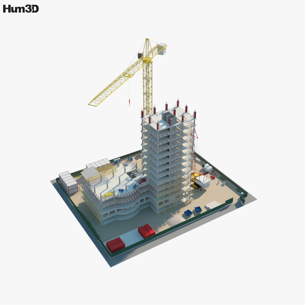 Building Construction site 3D model - Download Infrastructure Buildings ...