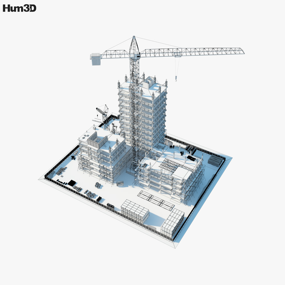 Building Construction site 3D model - Download Infrastructure Buildings ...