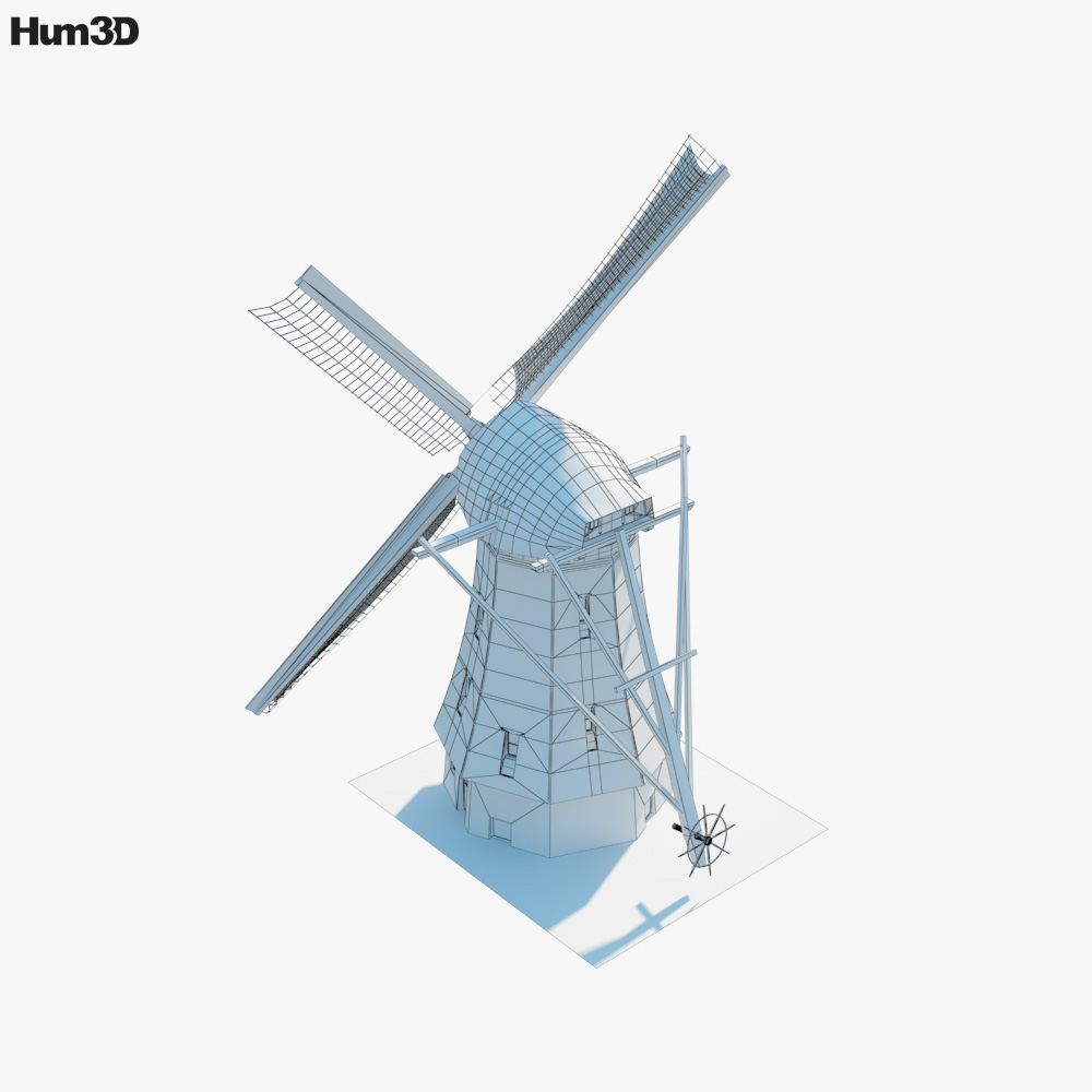 Windmill Holland 3D model - Download Infrastructure Buildings on ...