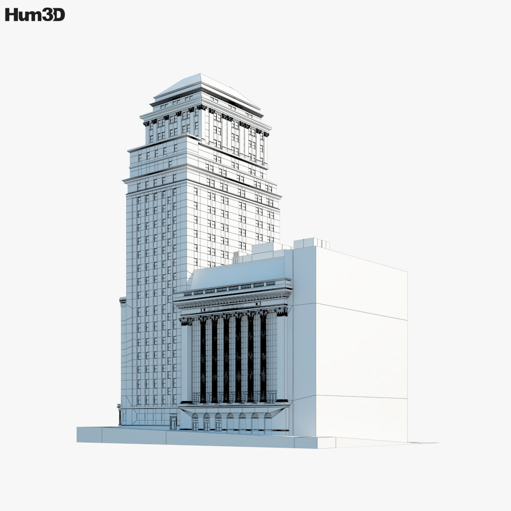 New York Stock Exchange Building 3D model - Download Buildings on ...