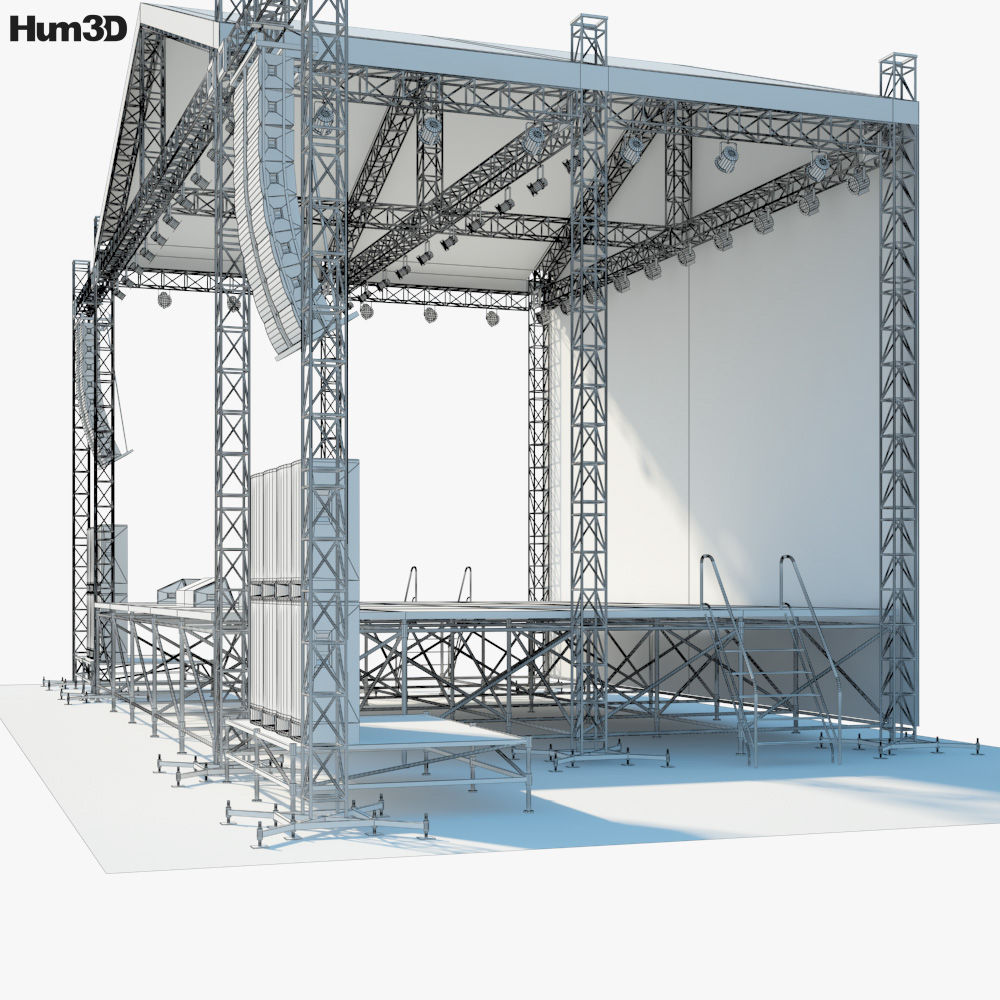 Escenario de concierto Modelo 3D - Descargar Elementos de la calle ...