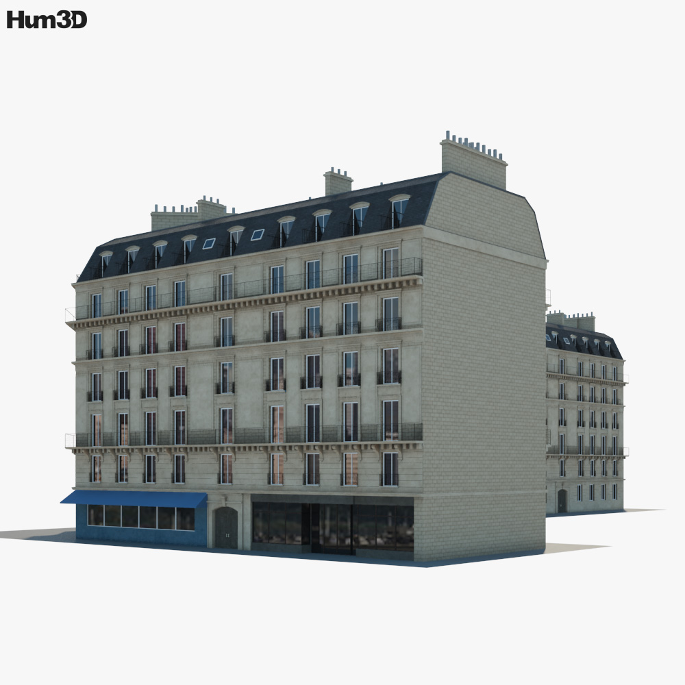 Parisian building 3D model - Download Buildings on 3DModels.org