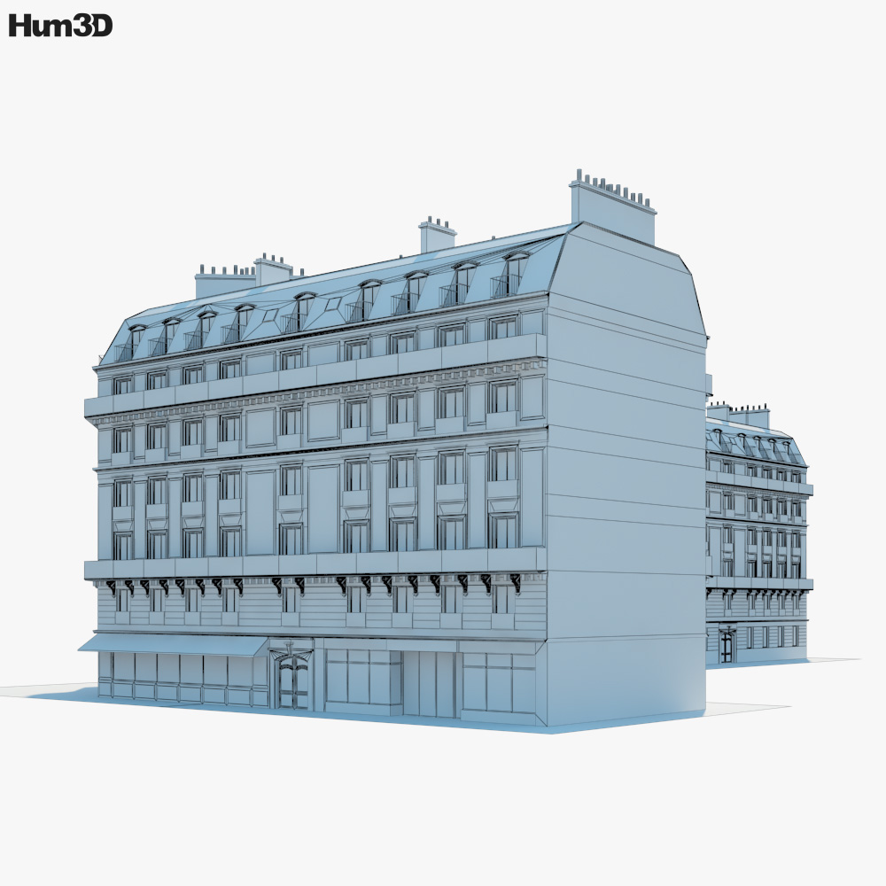 Parisian building 3D model - Download Buildings on 3DModels.org