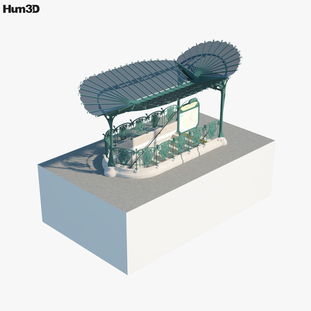 Entrada del metro de París Modelo 3D - Descargar Infrastructure ...