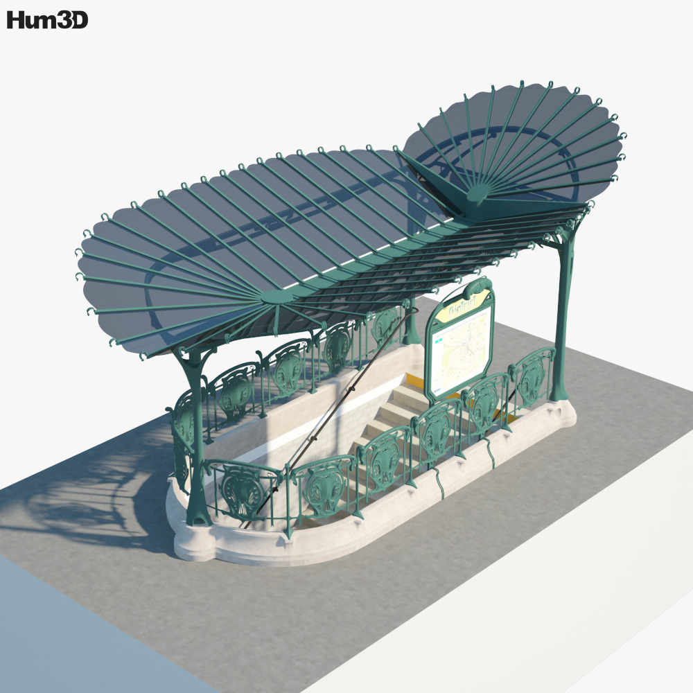 Entrada del metro de París Modelo 3D - Descargar Infrastructure ...