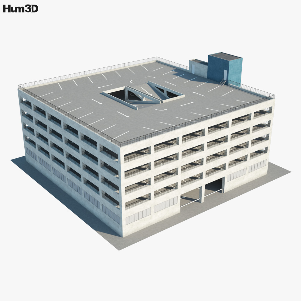 Car parking building 3D model - Download Infrastructure Buildings on ...