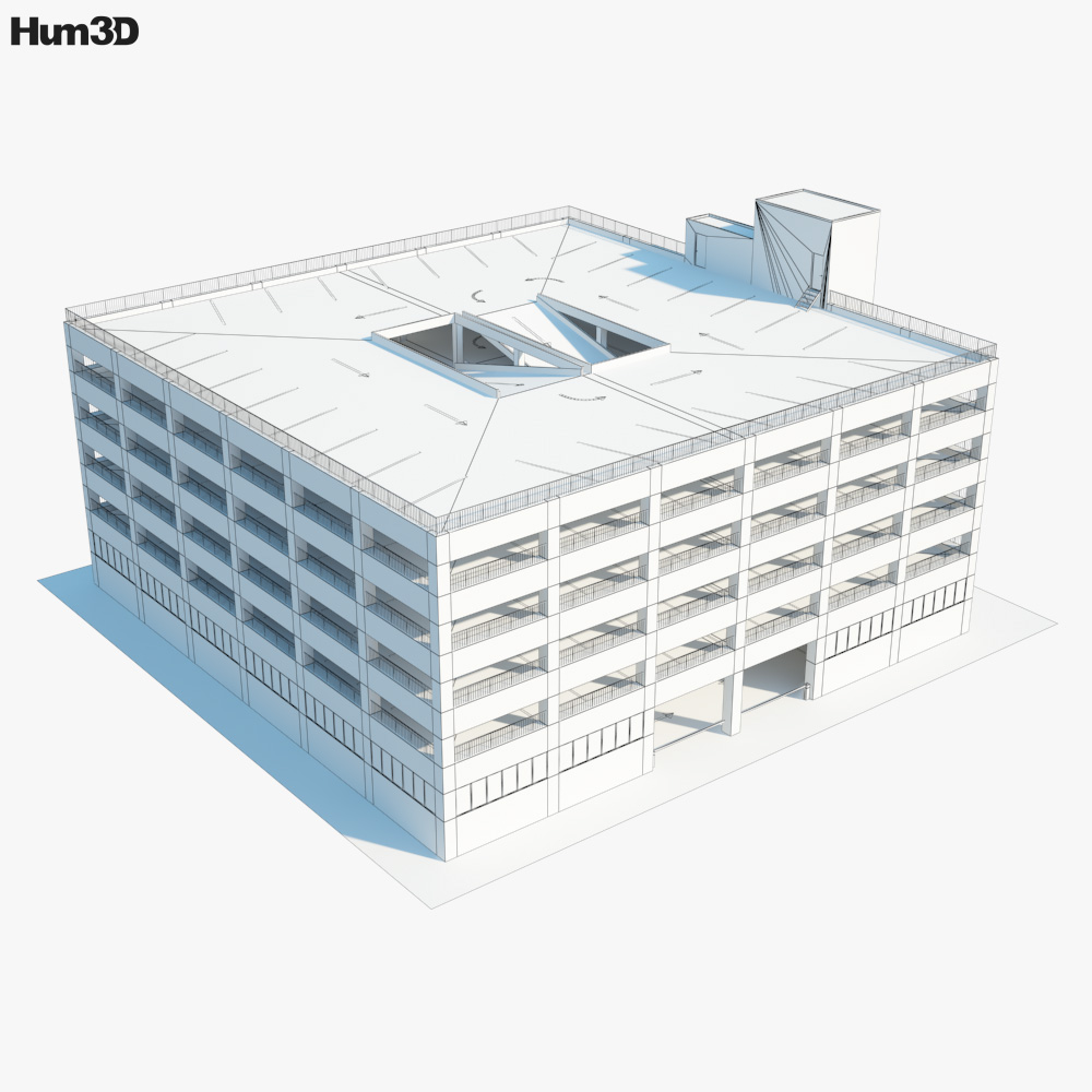 Car parking building 3D model - Download Infrastructure Buildings on ...