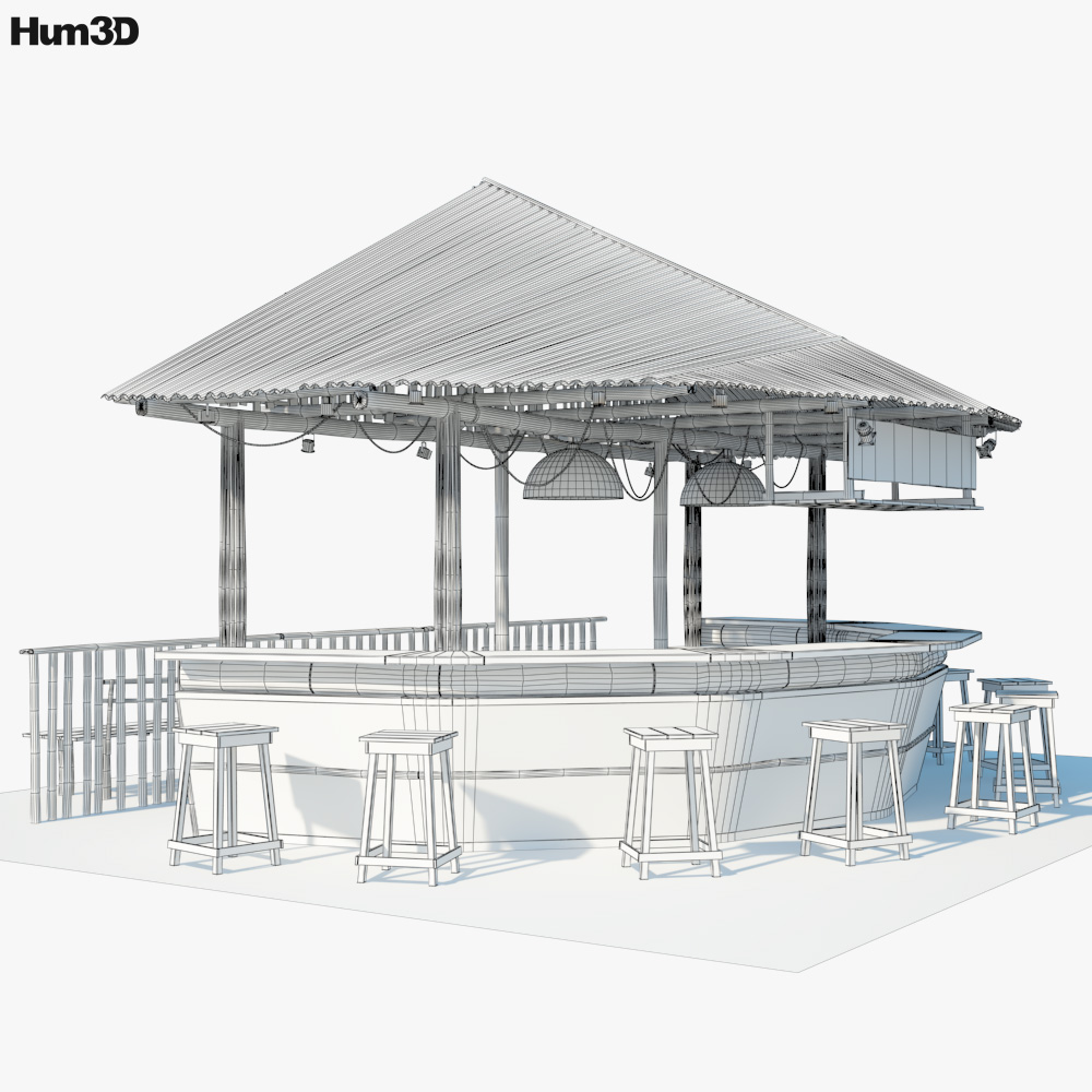 Beach bar 3D model - Download Commercial Building on 3DModels.org