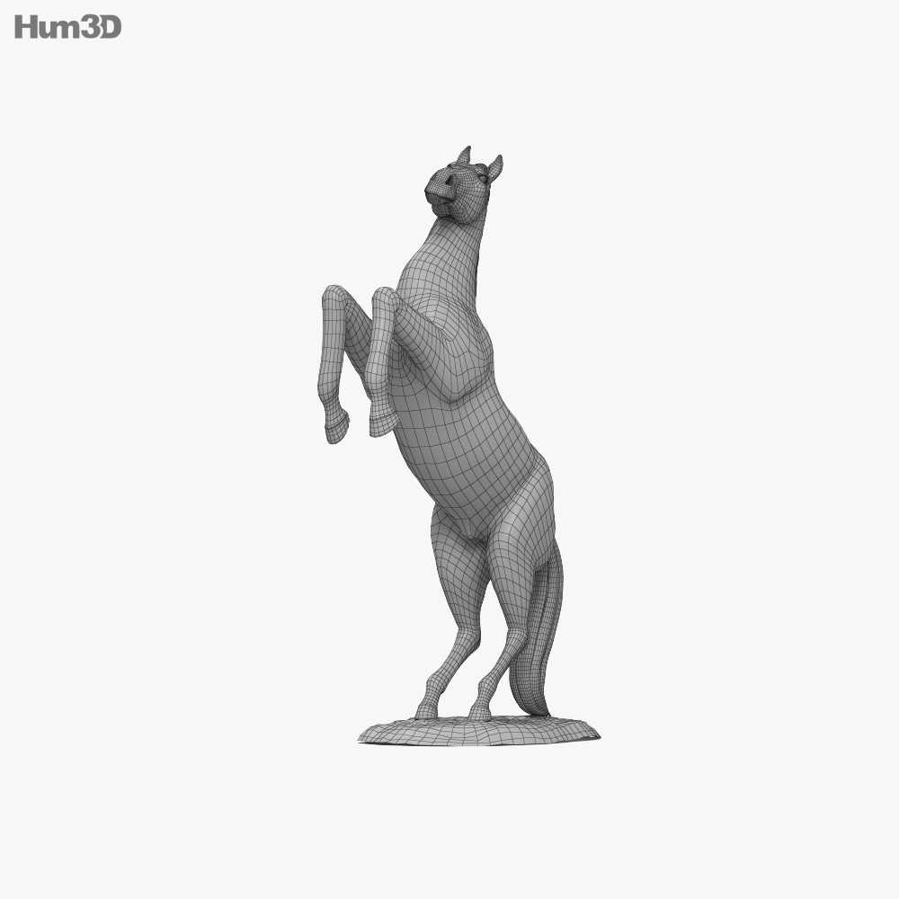 Rearing Horse Sculpture 3D model - Download Street elements on 3DModels.org