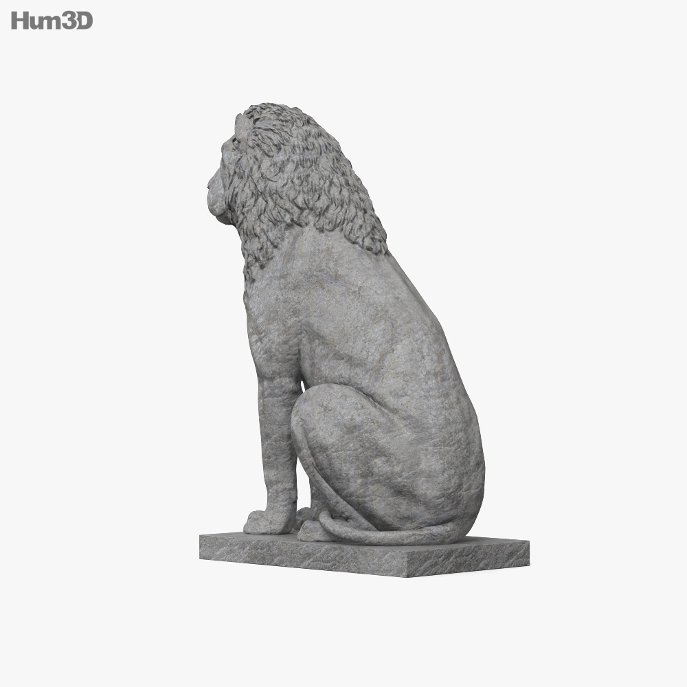 Sitting Lion Sculpture 3D model - Download Street elements on 3DModels.org