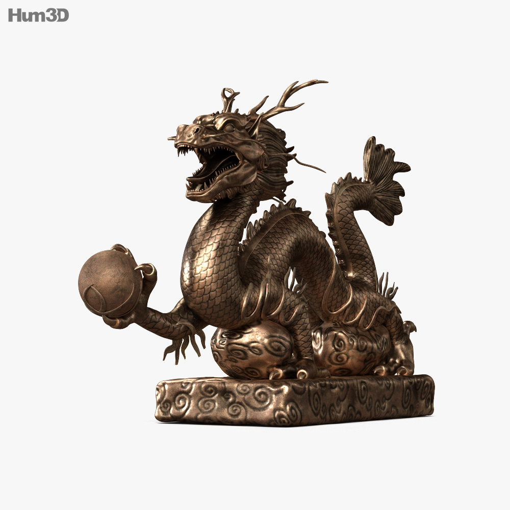 Feng shui dragon 3D model - Download Sculptures on 3DModels.org