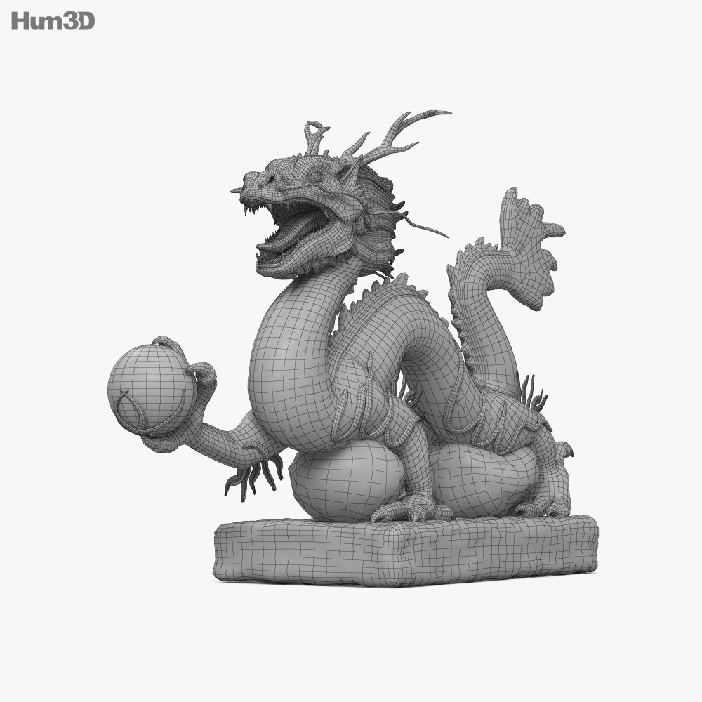 Feng shui dragon 3D model - Download Sculptures on 3DModels.org