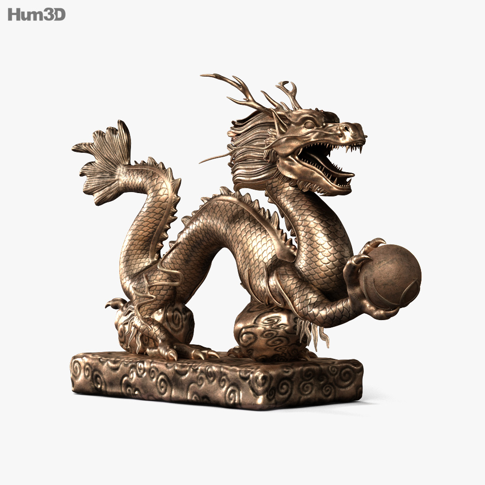 Feng shui dragon 3D model - Download Sculptures on 3DModels.org