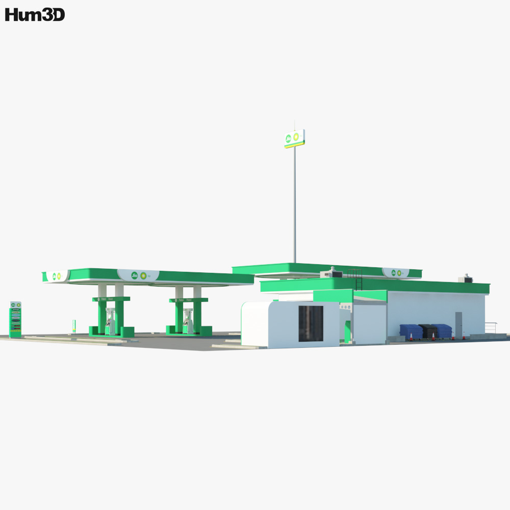 Jio-bp gas station 3D model - Download Commercial Building on 3DModels.org