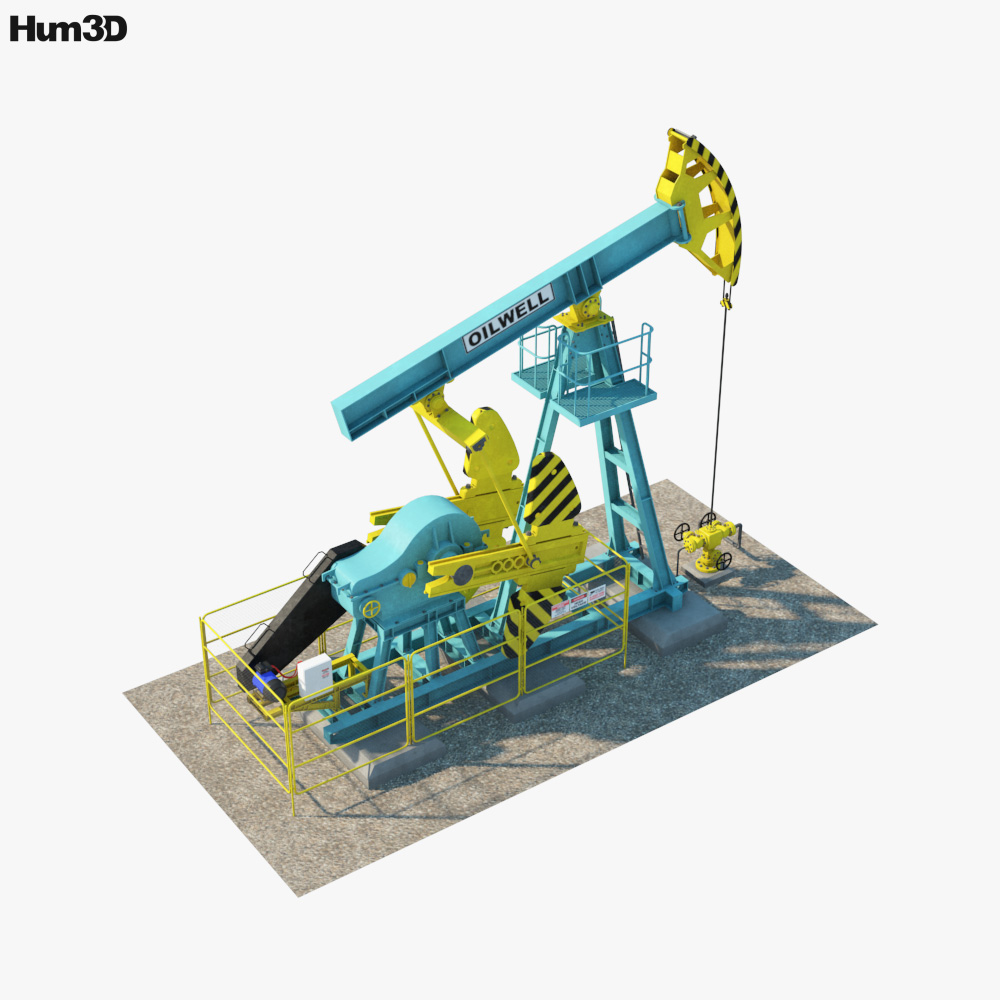 Oil Pumpjack 3D model - Download Infrastructure Buildings on 3DModels.org