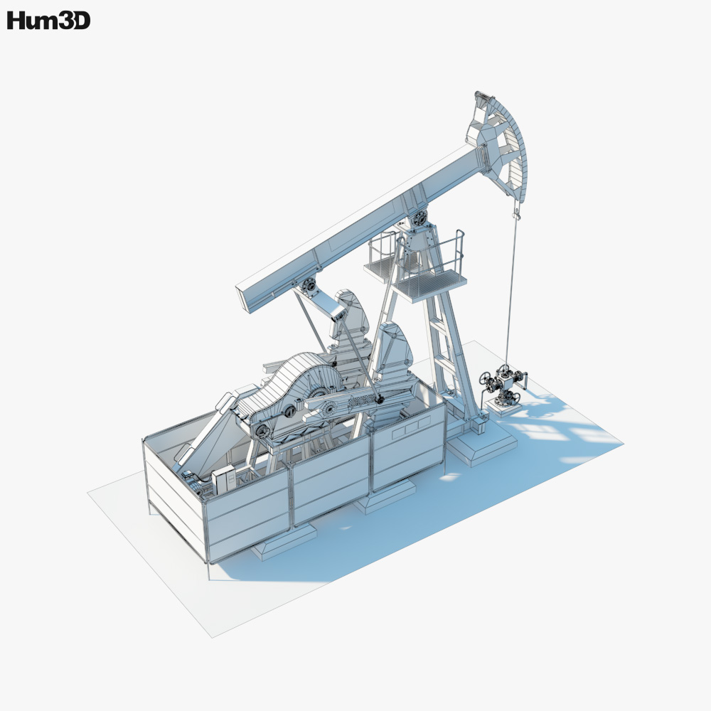 Oil Pumpjack 3D model - Download Infrastructure Buildings on 3DModels.org