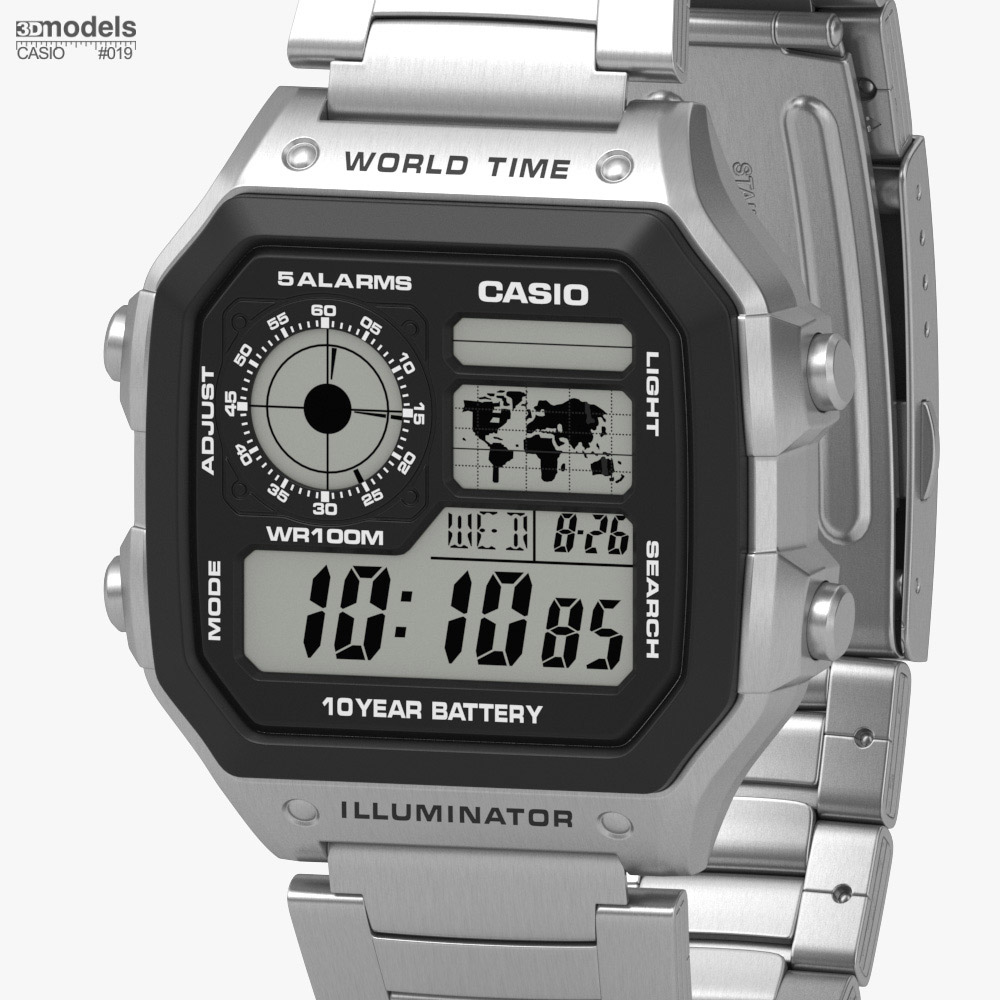 Casio World Time AE-1200WH Modelo 3D - Descargar Relojes activado ...