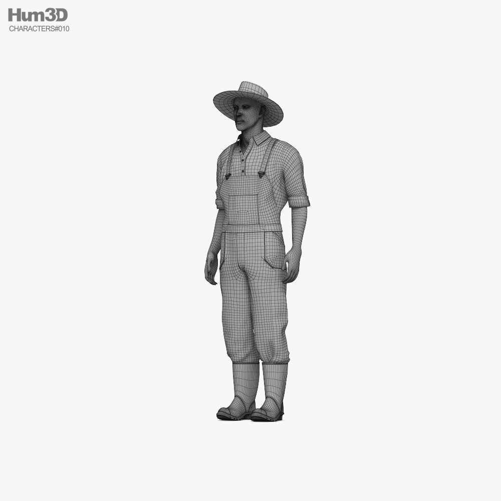 Farmer 3D model - Download Character on 3DModels.org