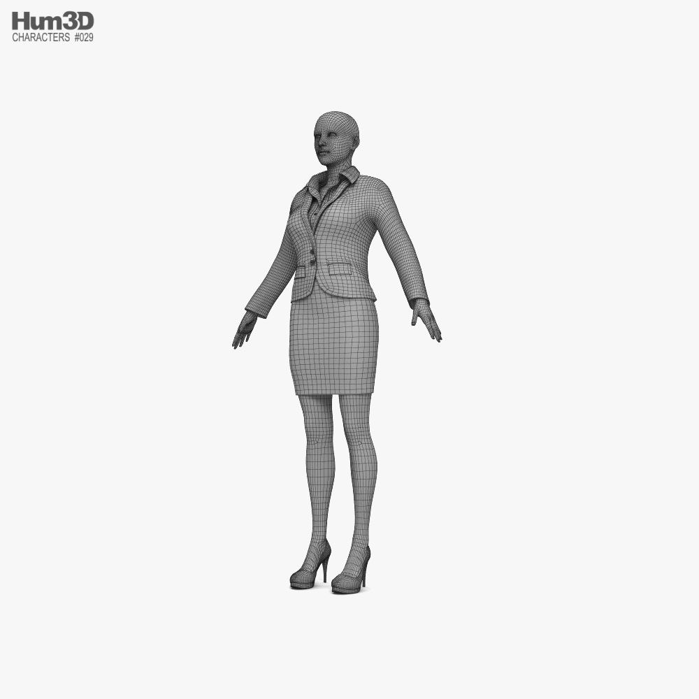 Business Woman 3D model - Download Character on 3DModels.org