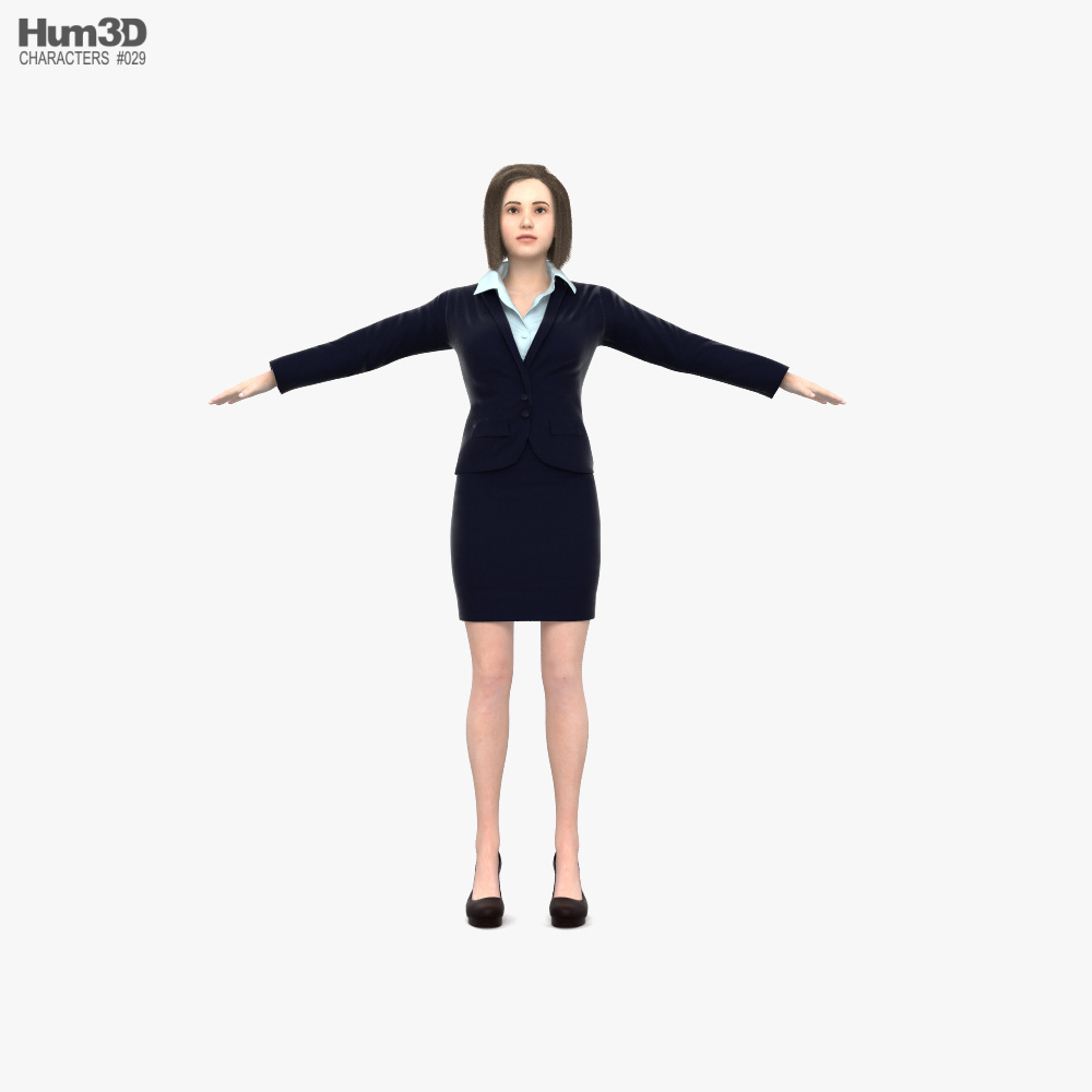 Business Woman 3D model - Download Character on 3DModels.org