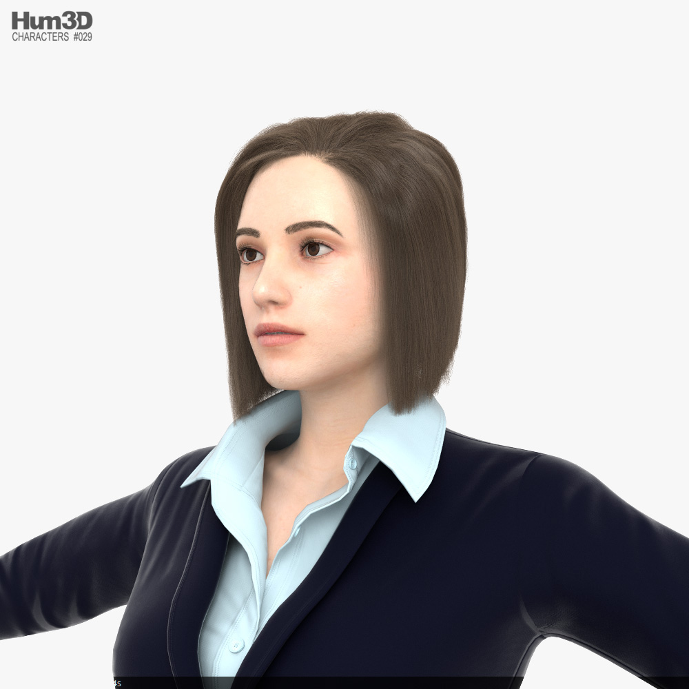 Business Woman 3D model - Download Character on 3DModels.org