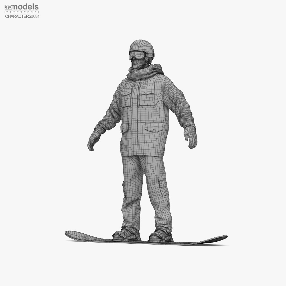 Snowboarder 3D model - Download Character on 3DModels.org