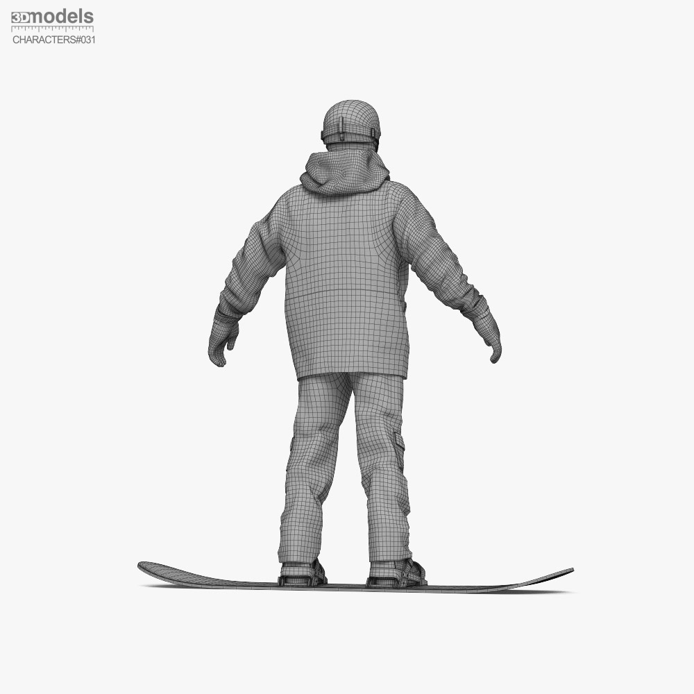 Snowboarder 3D model - Download Character on 3DModels.org