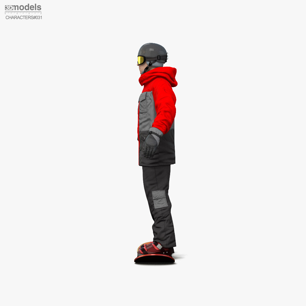 Snowboarder 3D model - Download Character on 3DModels.org