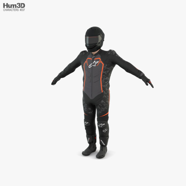 Motorcycle Rider 3D model - Download Character on 3DModels.org