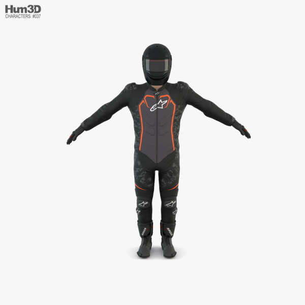 Motorcycle Rider 3D model - Download Character on 3DModels.org