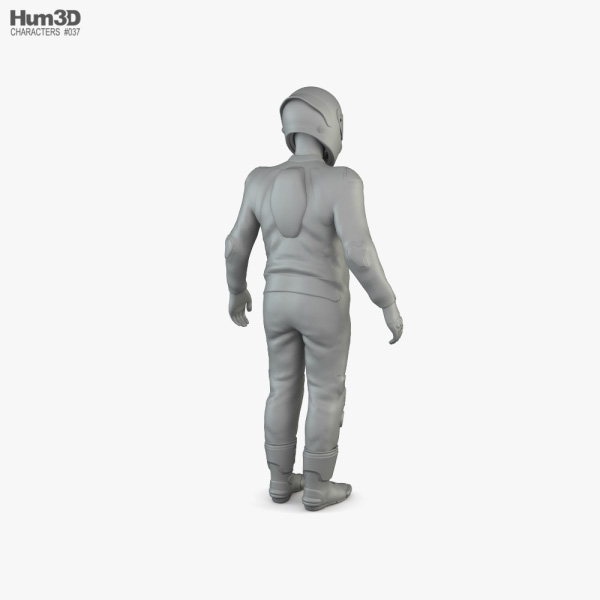Motorcycle Rider 3D model - Download Character on 3DModels.org