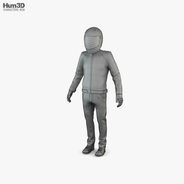 Urban Motorcycle Rider 3D model - Download Character on 3DModels.org