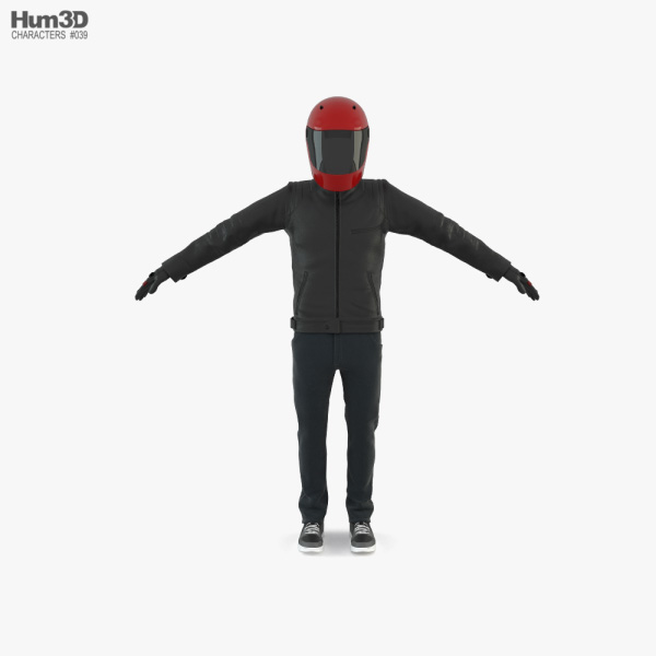 Urban Motorcycle Rider 3D model - Download Character on 3DModels.org