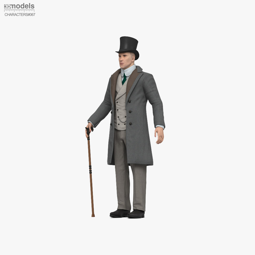 Victorian Man 3D model - Download Character on 3DModels.org