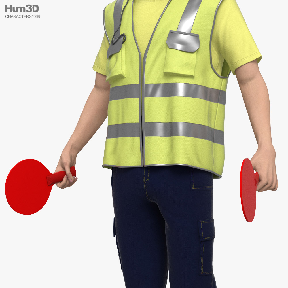 Aircraft Marshaller 3D model - Download Character on 3DModels.org