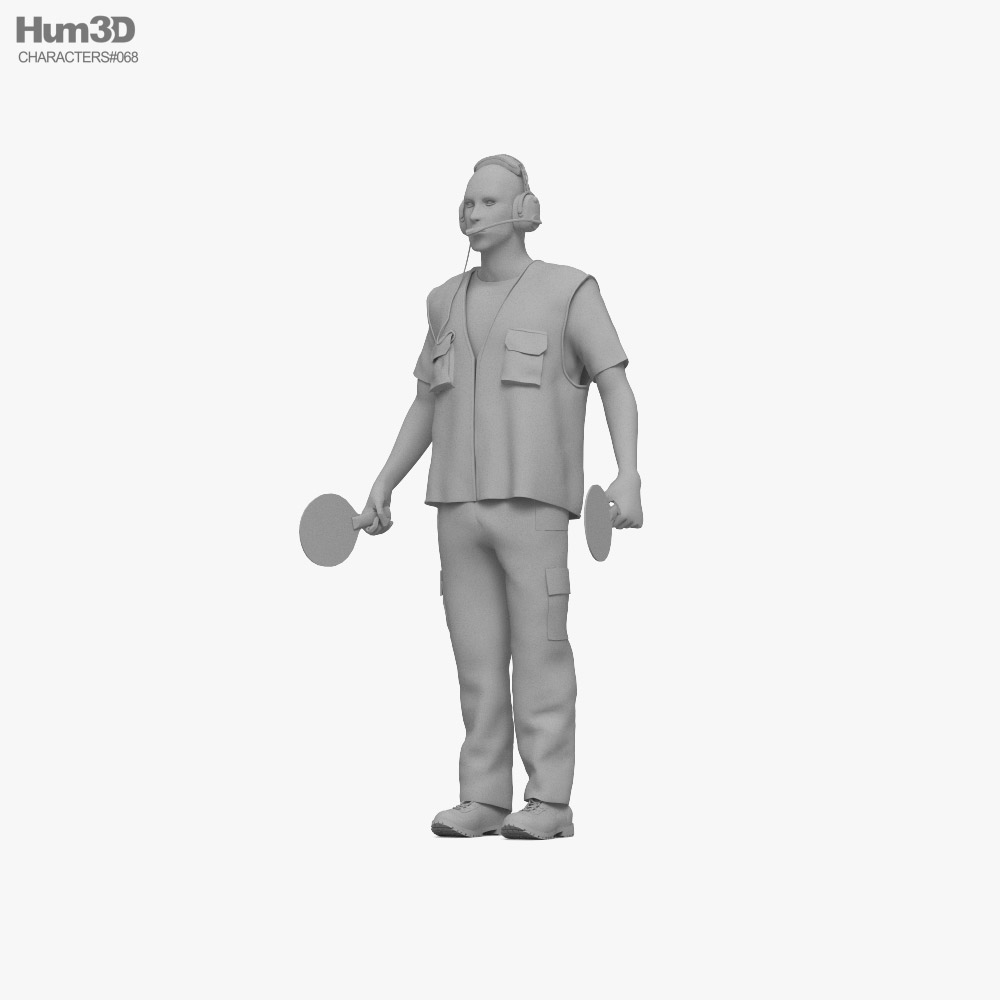 Aircraft Marshaller 3D model - Download Character on 3DModels.org