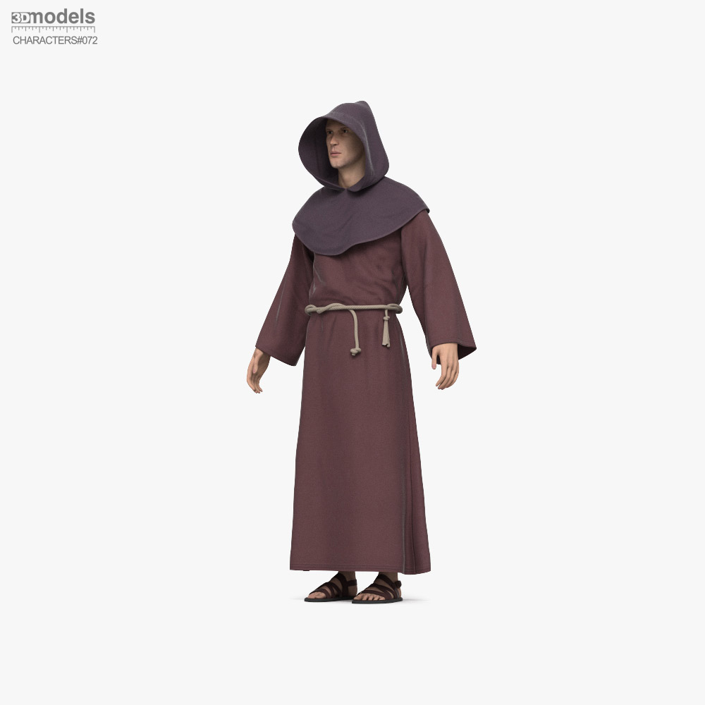 Catholic Monk 3D model - Download Character on 3DModels.org
