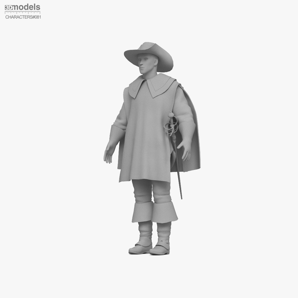 Musketeer 3D model - Download Character on 3DModels.org