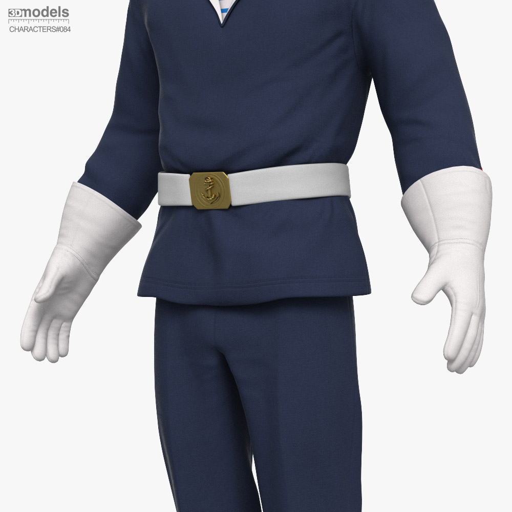 Navy French Soldier 3D model - Download Character on 3DModels.org