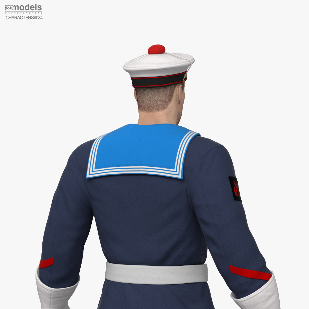 Navy French Soldier 3D model - Download Character on 3DModels.org